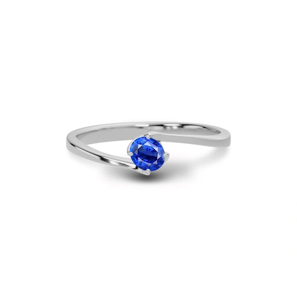 Buy Blue Sapphire Stone Sterling Silver Ring Online R8 | GemsRoot