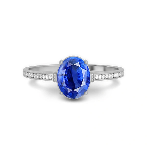 Buy Blue Sapphire Stone Sterling Silver Ring Online R50 on GemsRoot